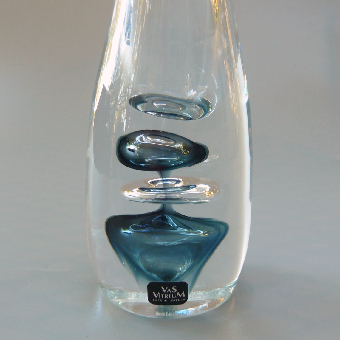 Vintage Vas Vitreum Glass Gloria Vase Orchid Smoke, Controlled Bubble ...