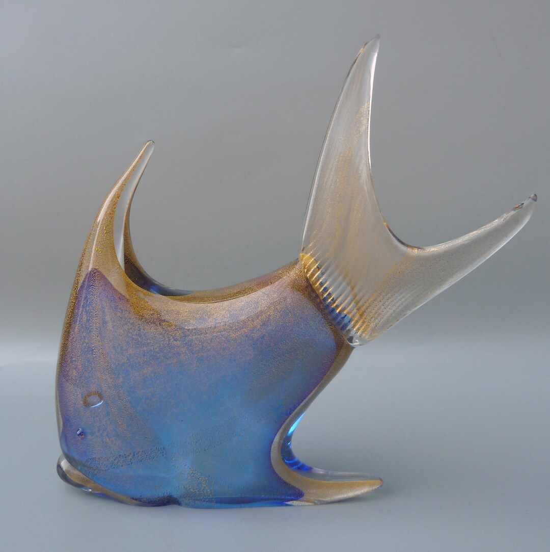 Murano Glass Angel Fish Sculpture, Oggetti Murano Glass Fish, Murano ...