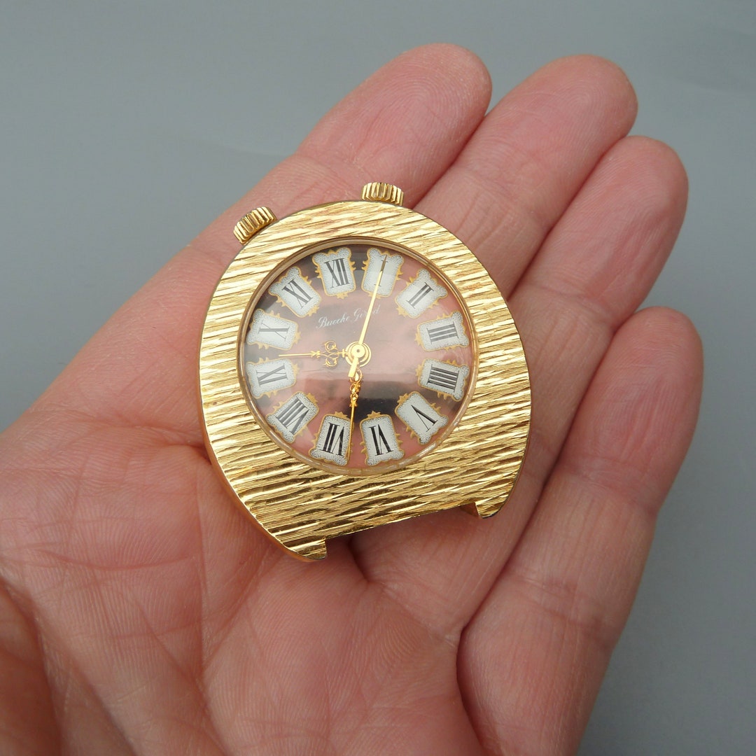 Bueche Girod Travel Alarm Clock, Bueche Girod Miniature Clock, Gold ...