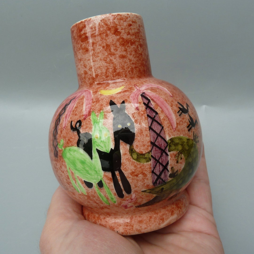 Rare Lenci Ceramic Vase, Lenci Pottery Vase, Mario Sturani Ceramic Vase ...