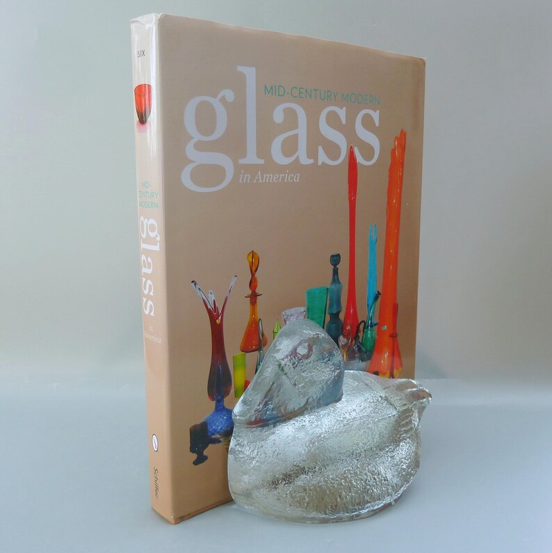 Vintage MCM Blenko Clear Glass Duck Bookends #822, Don Shepherd Design ...