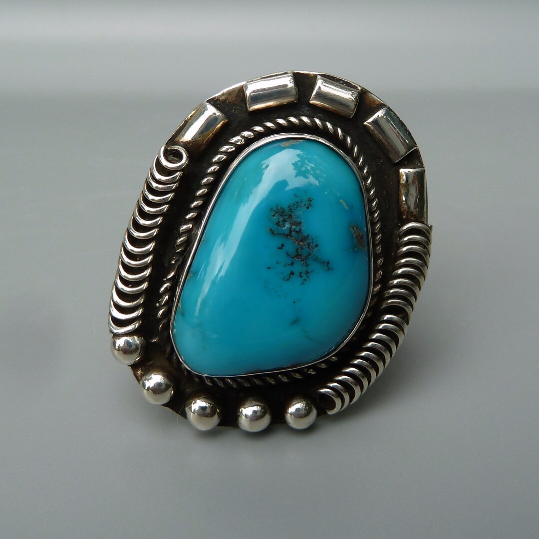 Sleeping Beauty Turquoise Ring, Vintage Native American Turquoise Ring ...