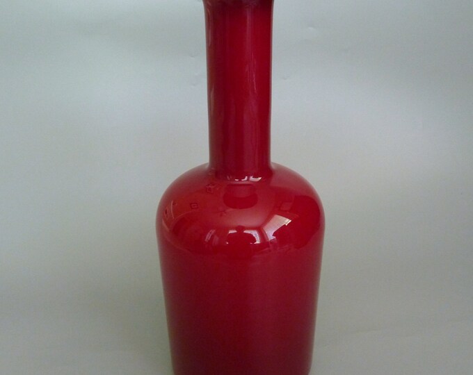 Holmegaard Gulvvase Red, Otto Brauer Gulvase,holmegaard Cased Glass ...