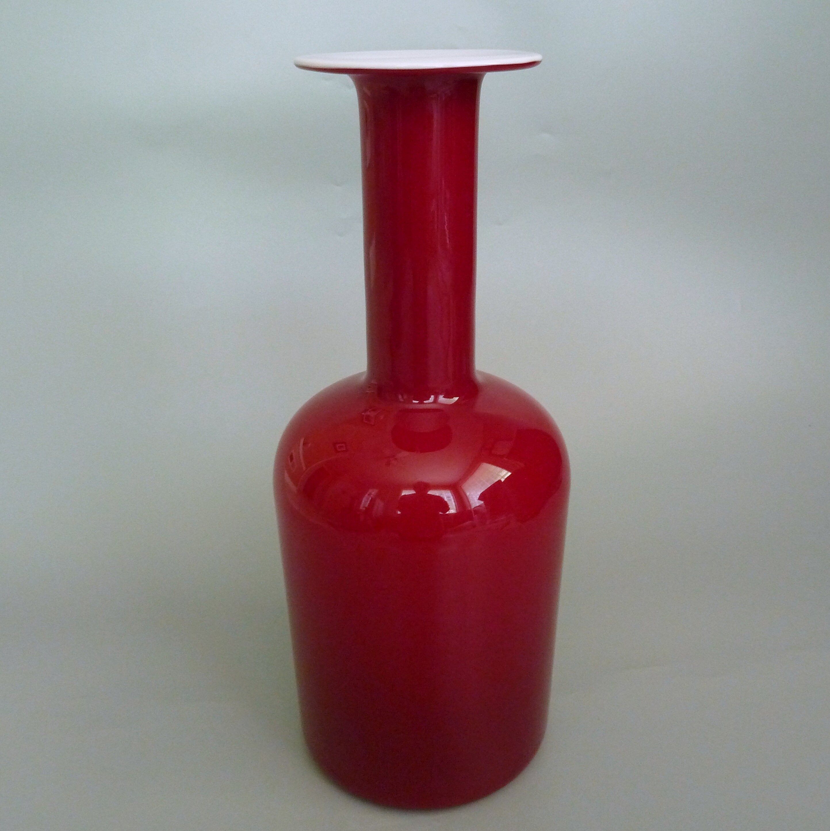 Holmegaard Gulvvase Red, Otto Brauer Gulvase,holmegaard Cased Glass ...