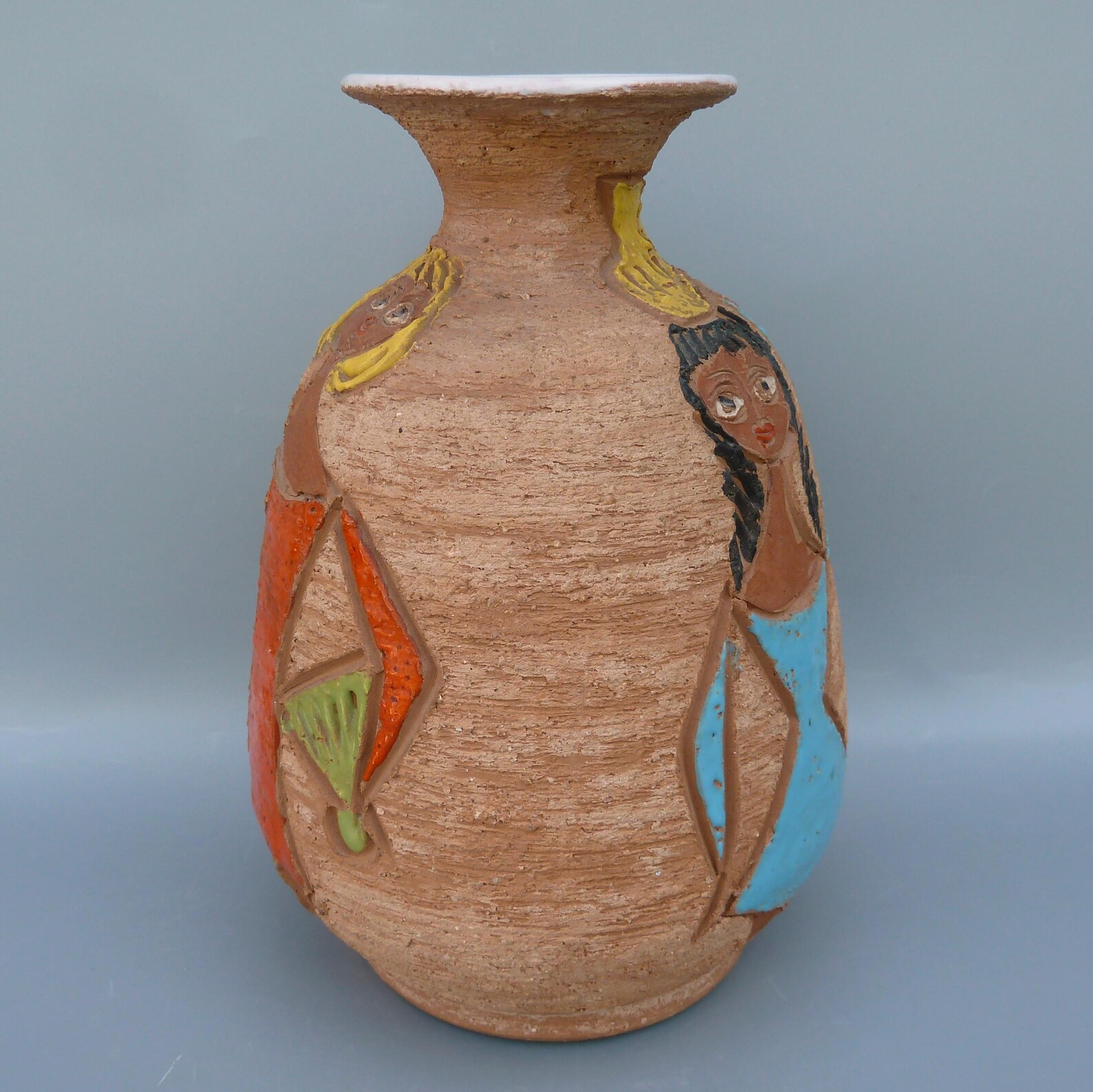 Fratelli Fanciullacci Sgraffito Ceramic Vase, MCM Italian Fanciullacci ...