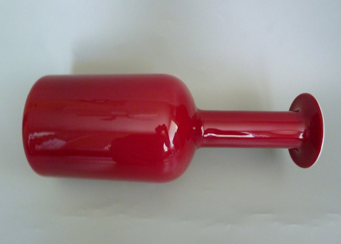 Holmegaard Gulvvase Red, Otto Brauer Gulvase,holmegaard Cased Glass ...