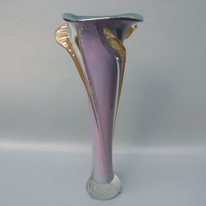 Raging Buffalo Art Glass Vase,american Studio Glass,iridescent Lavender ...