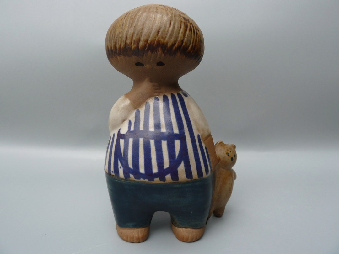 Lisa Larson Malin Figurine, Lisa Larson Boy With Bear Figurine,Swedish ...