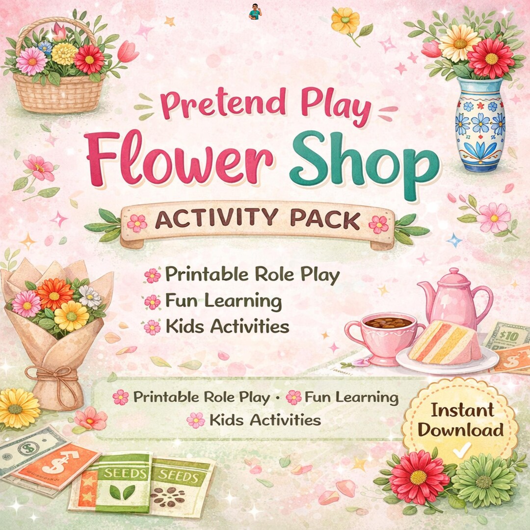 Pretend Play Flower Shop Printable PDF | Dramatic Play Activities for ...