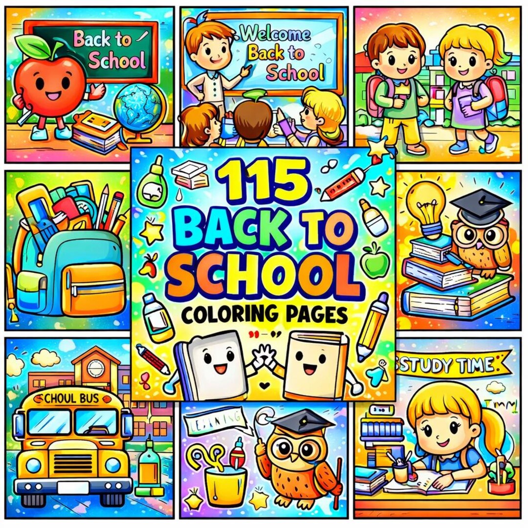 115 Back to School Coloring Pages Printable PDF | School Coloring Book ...