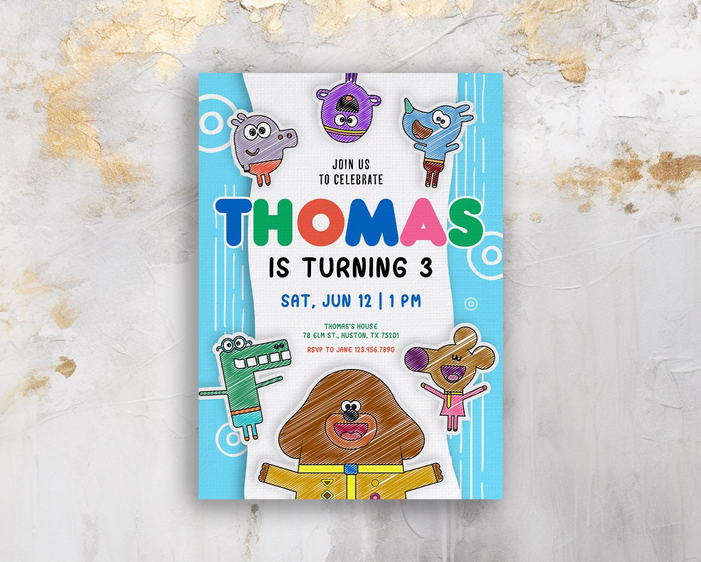 Hey Duggee Birthday Invitation, Printable Invitation, Party Invite ...