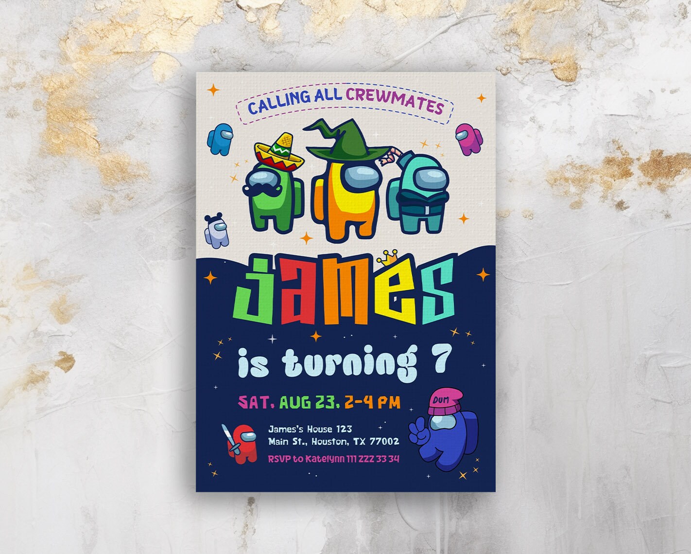 Among Us Birthday Party Invitation Template, Among Us Birthday Invitate ...