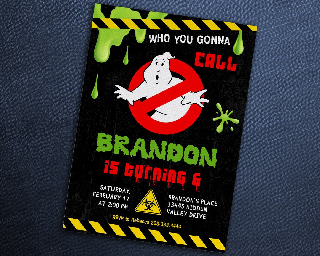 Ghostbusters Birthday Invitation, Printable Editable Invite, Frozen ...