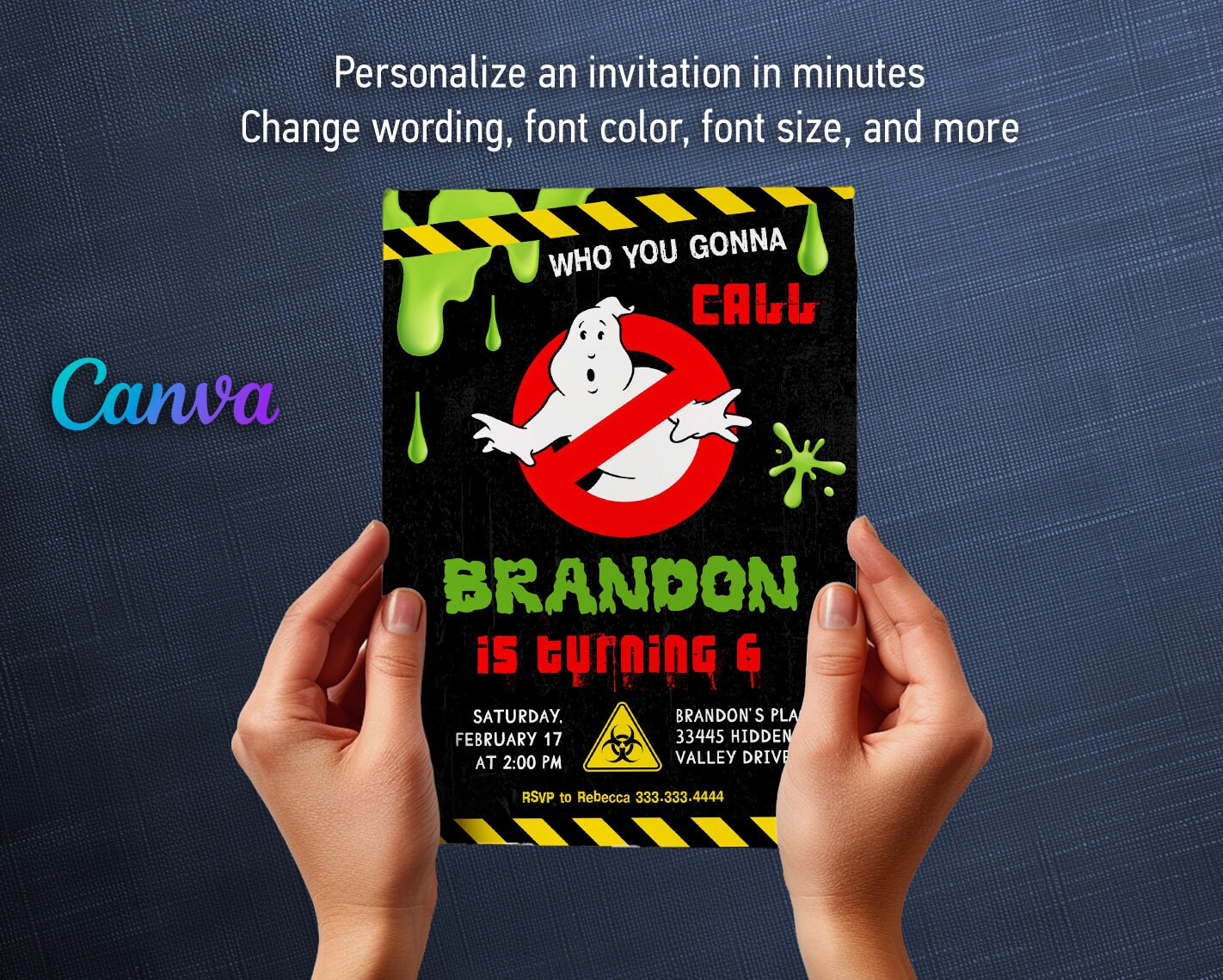 Ghostbusters Birthday Invitation, Printable Editable Invite, Frozen ...