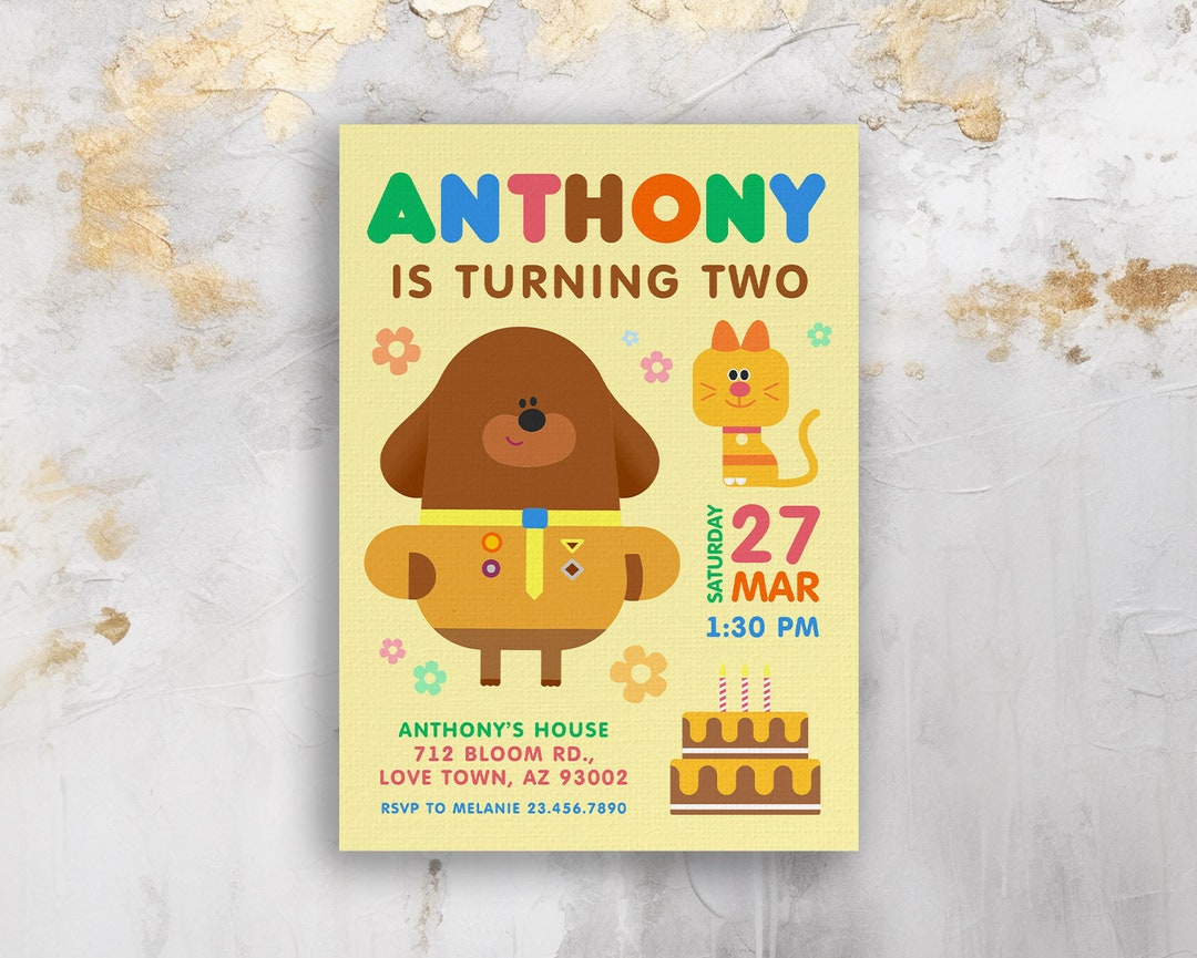 Hey Duggee Birthday Invitation, Printable Invitation, Party Invite ...