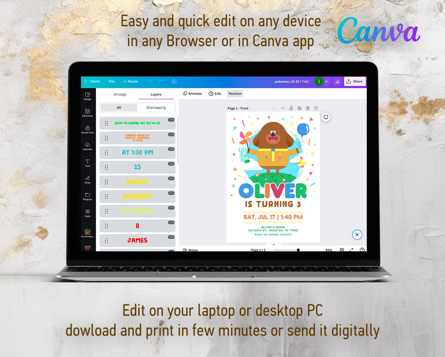 Hey Duggee Birthday Invitation, Printable Invitation, Party Invite ...