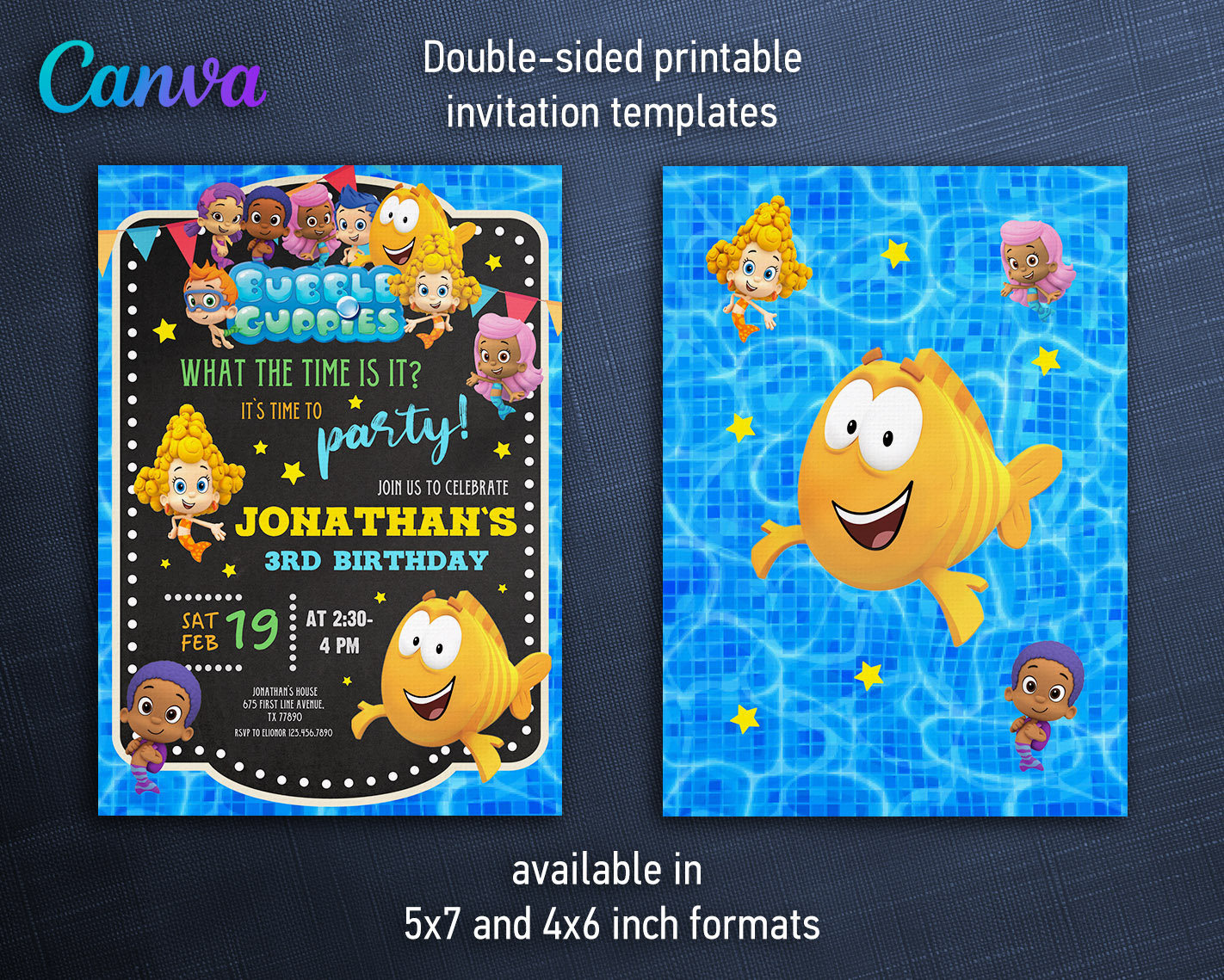 Personalized Printable Birthday Invitation, Bubble Guppies Birthday ...