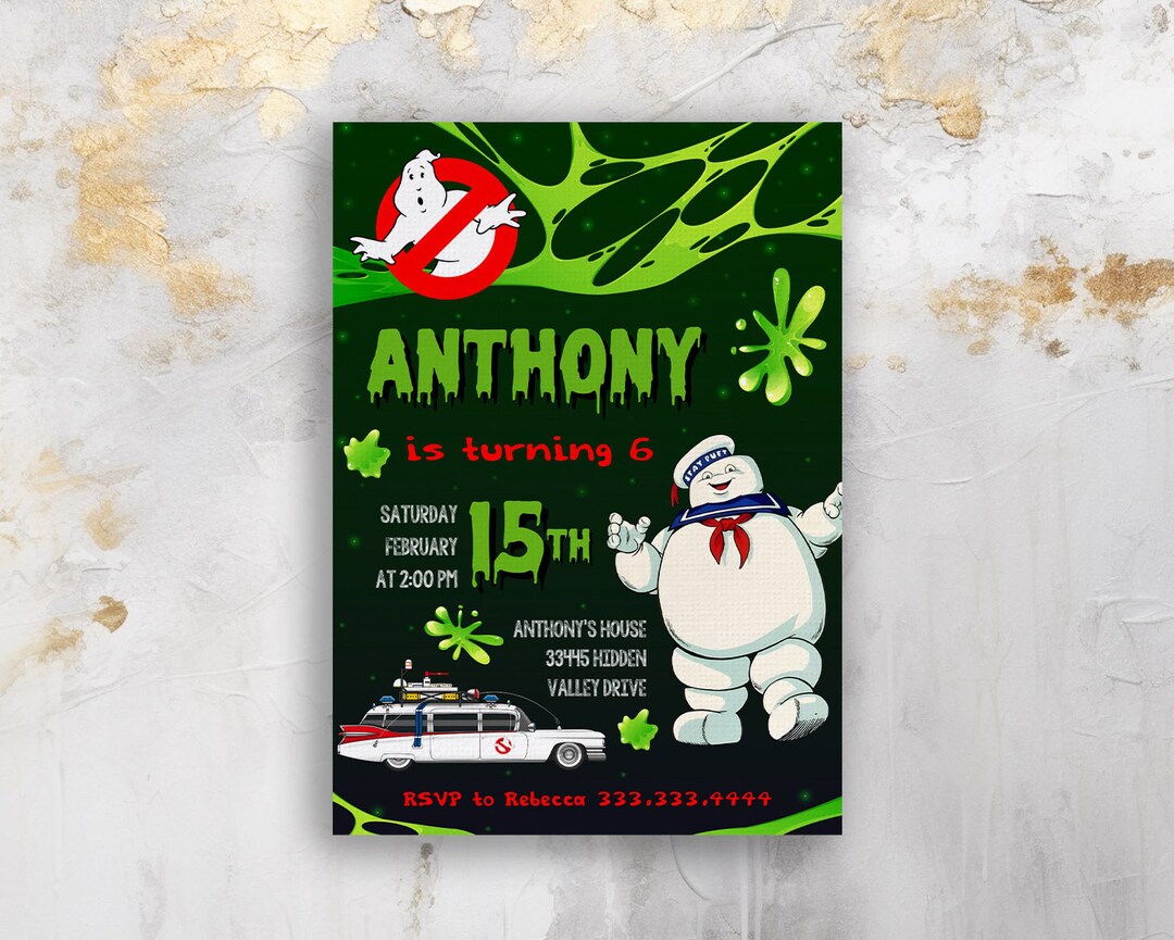 Ghostbusters Birthday Invitation, Printable Editable Invite, Frozen ...