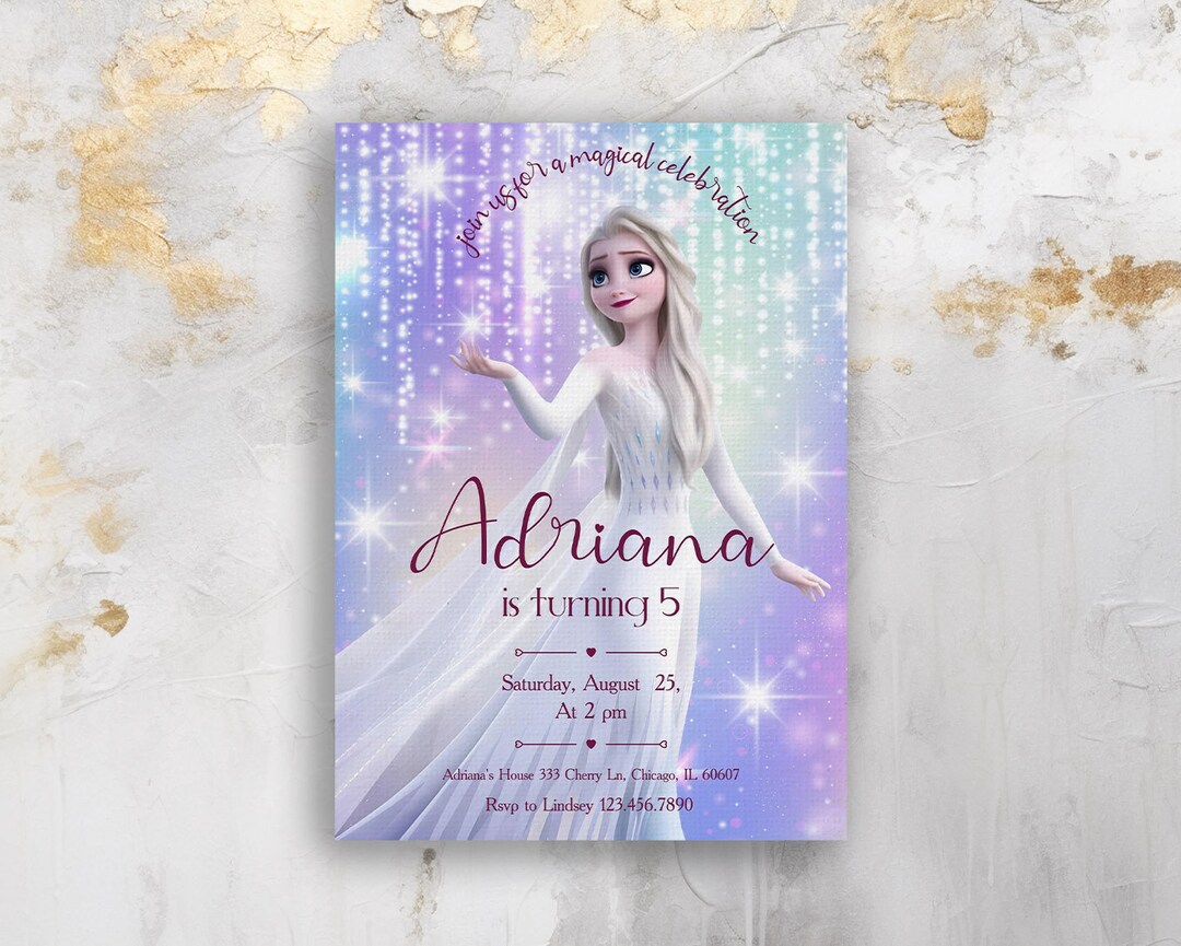Princess Elsa Invite, Frozen Anna Invite Template, Girl Birthday ...