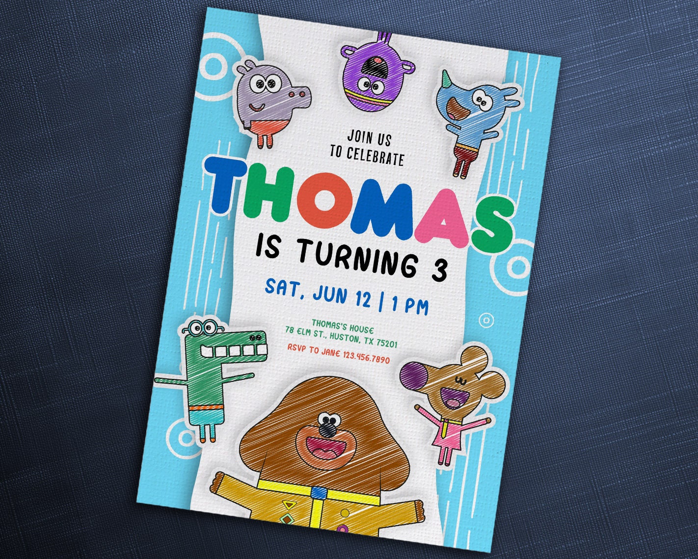 Hey Duggee Birthday Invitation, Printable Invitation, Party Invite ...