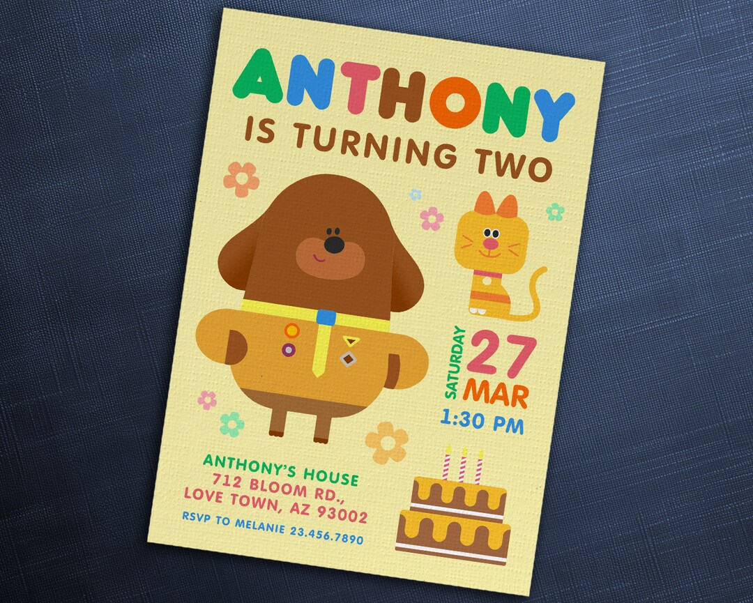 Hey Duggee Birthday Invitation, Printable Invitation, Party Invite ...