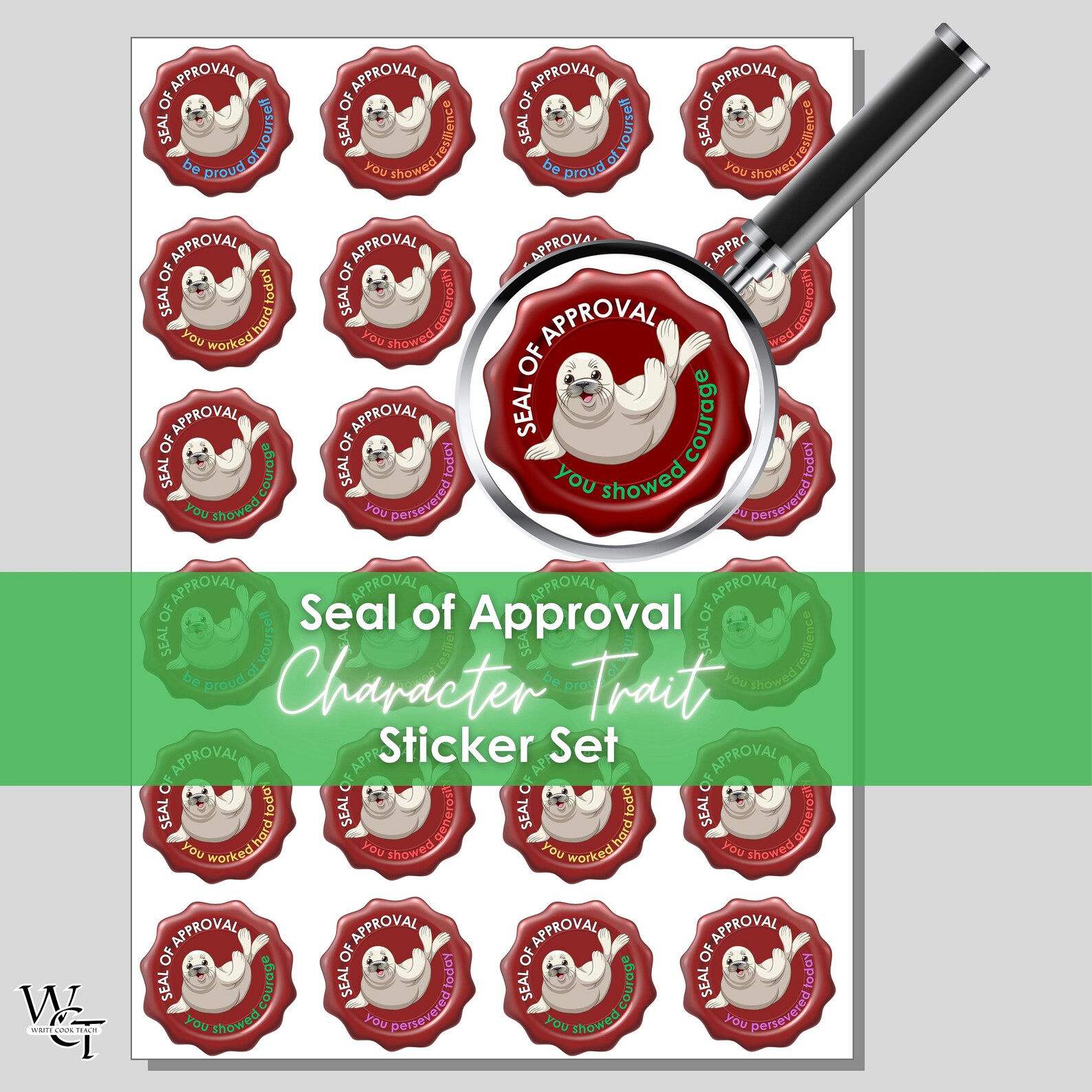 Seal of Approval Character Trait Student Stickers Set for Teachers ...
