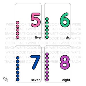 Count to Twenty Cards, Math Flashcards, Early Counting With Bright ...