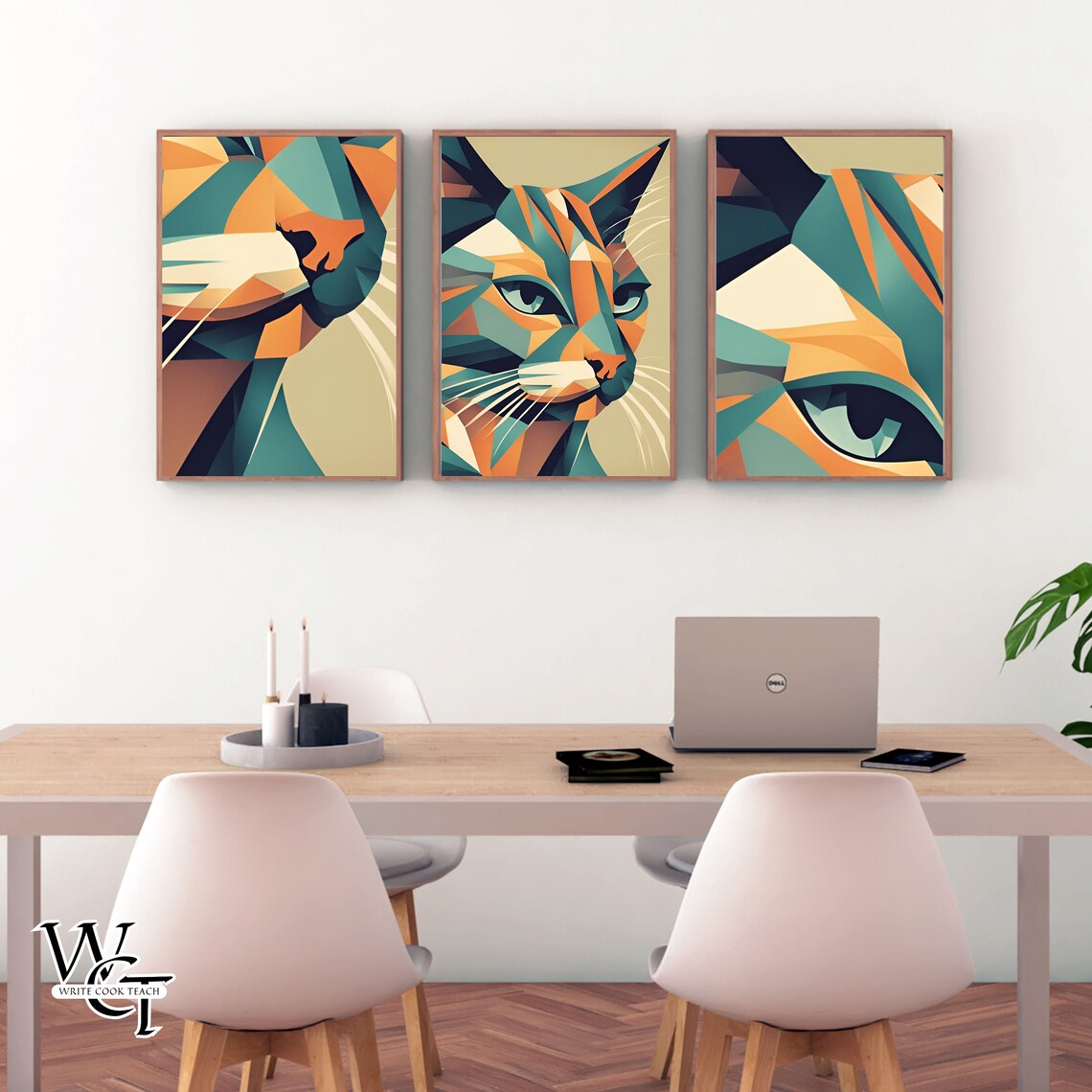 Art Deco Cat Printable Wall Art Bundle Instant Download Trio Cat Art ...