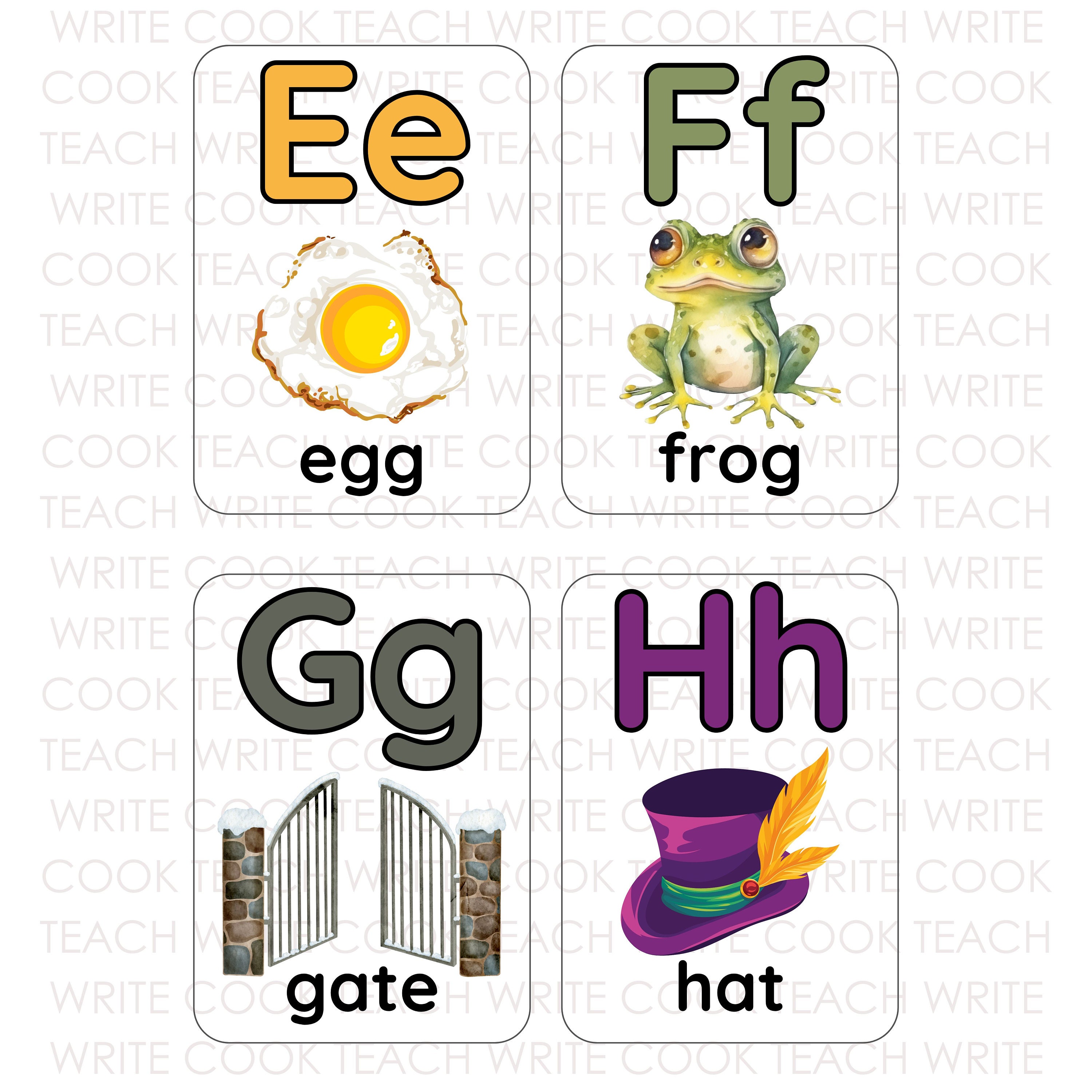 Alphabet Flash Cards Printable ABC Cards for Classroom, Nursery ...