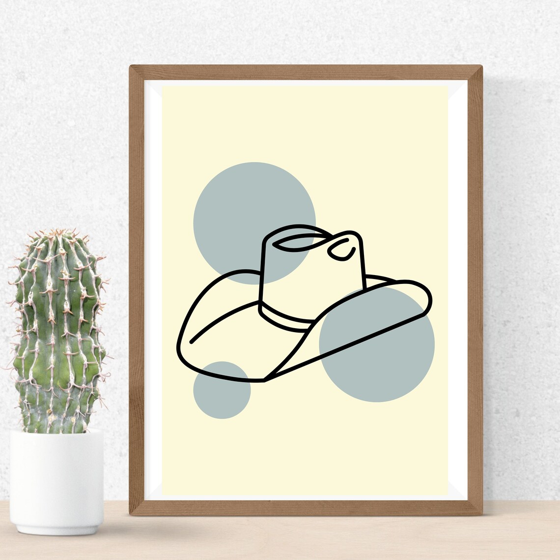 Minimalist Western Cowboy Printable Wall Art Set With Neutral Color ...