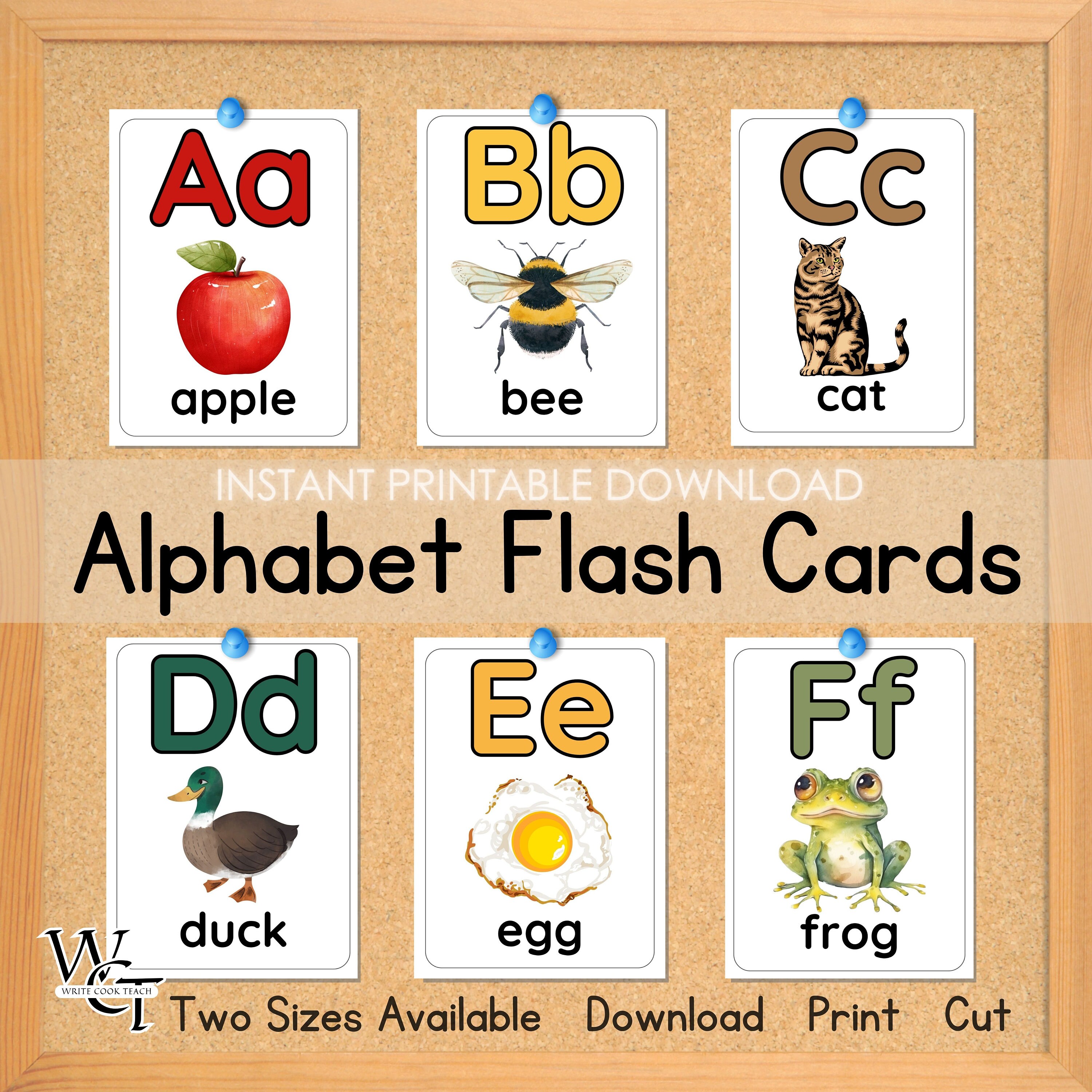 Alphabet Flash Cards Printable ABC Cards for Classroom, Nursery ...