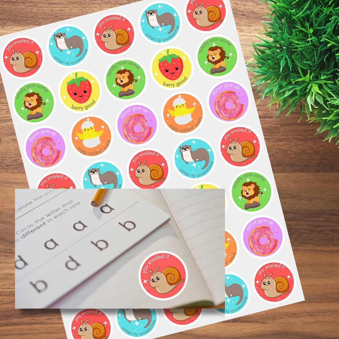 Teacher Sticker Collection Set of 4 Pages for Positive Motivation and ...