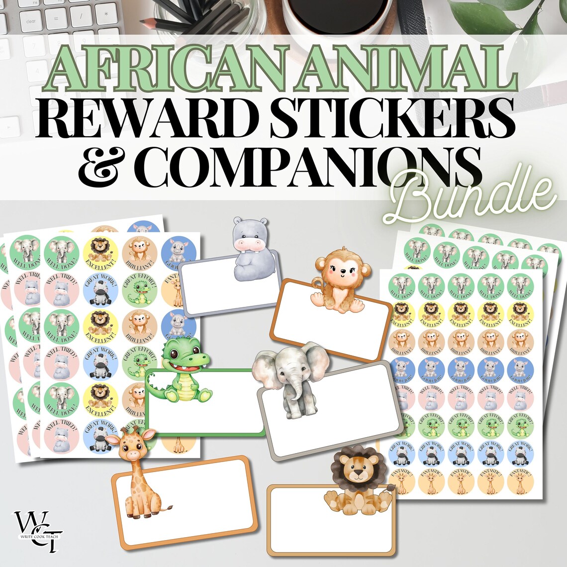 African Animal Stickers & Companions Bundle for Classroom Management ...