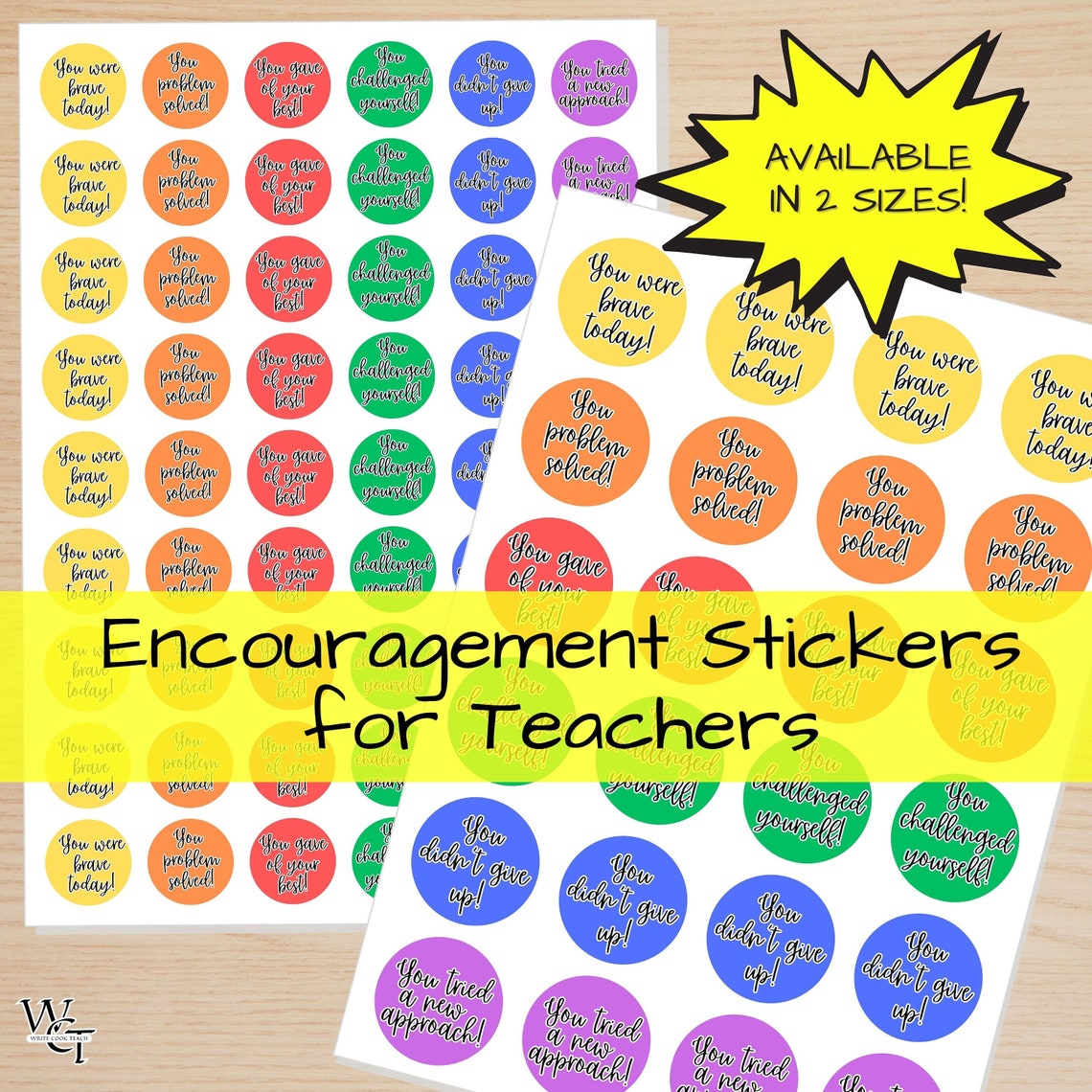 Encouragement Stickers for Teachers, Positive Motivation for Students ...