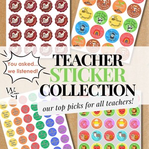 Teacher Sticker Collection Set of 4 Pages for Positive Motivation and ...