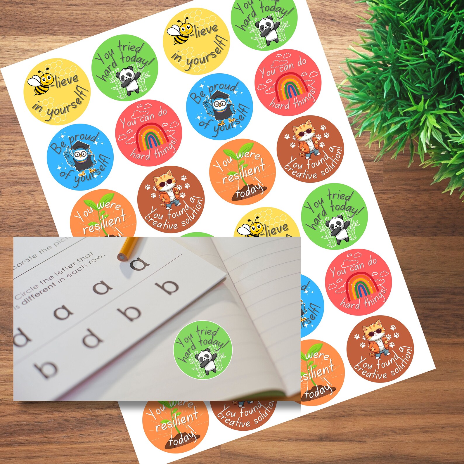 Positive Education Stickers for Teachers, Instant Printable Stickers ...