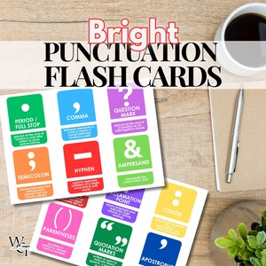 Bright Punctuation Anchor Charts With Bonus Punctuation Flash Cards ...