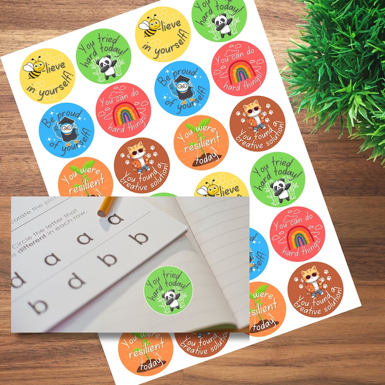 Teacher Sticker Collection Set of 4 Pages for Positive Motivation and ...