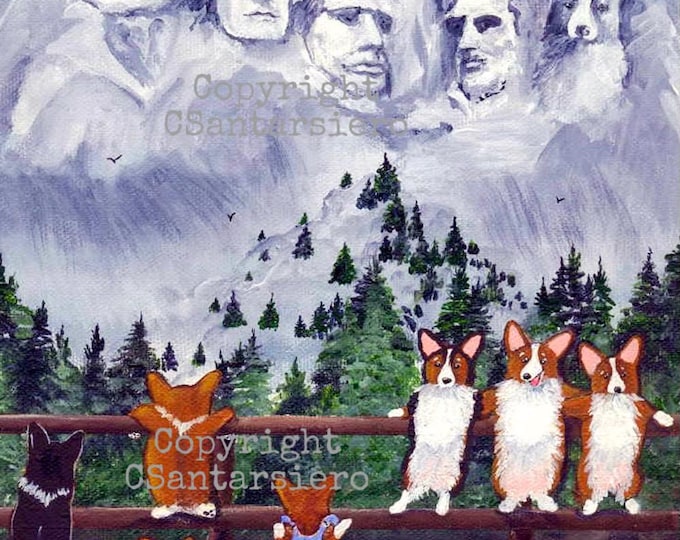 Mount Corgimore, Corgi Art Print Hand Signed by Artist - Etsy