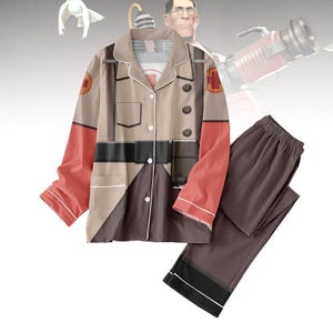 Medic TF2 Costume Pajamas Set, Team Fortress 2 Cosplay Sleepwear, Video ...