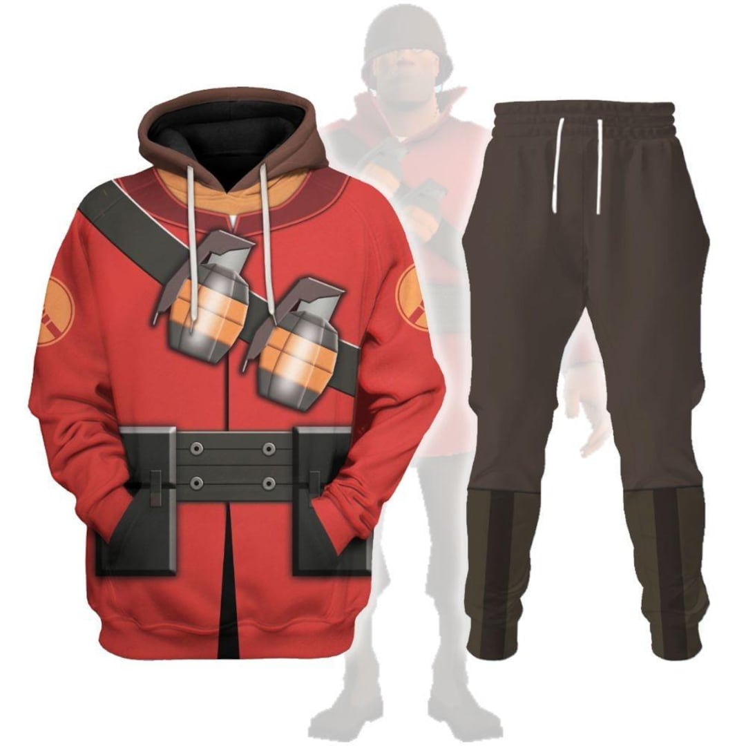 Soldier Team Fortress 2 Costume Hoodie Jogger, Comic Characters Cosplay ...