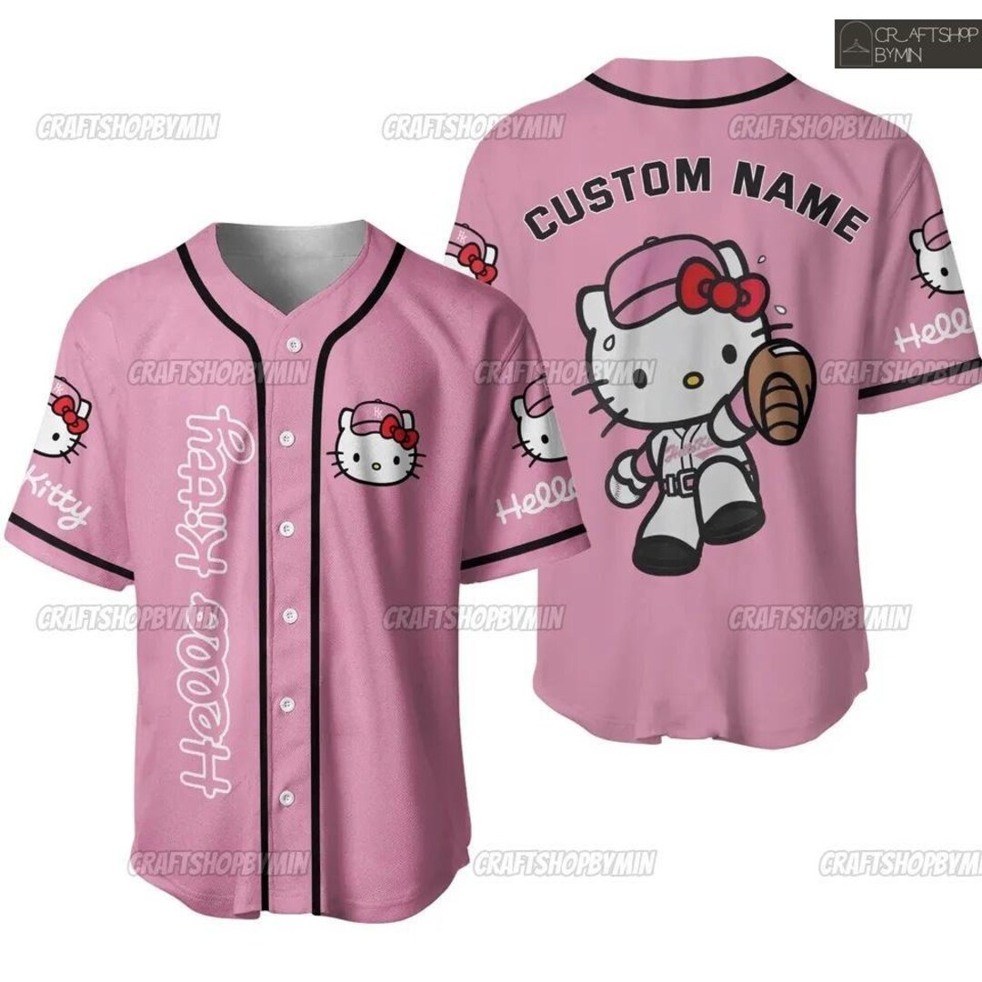 Personalized Hello Kitty Baseball Jersey, Hello Kitty Jersey, Hello ...