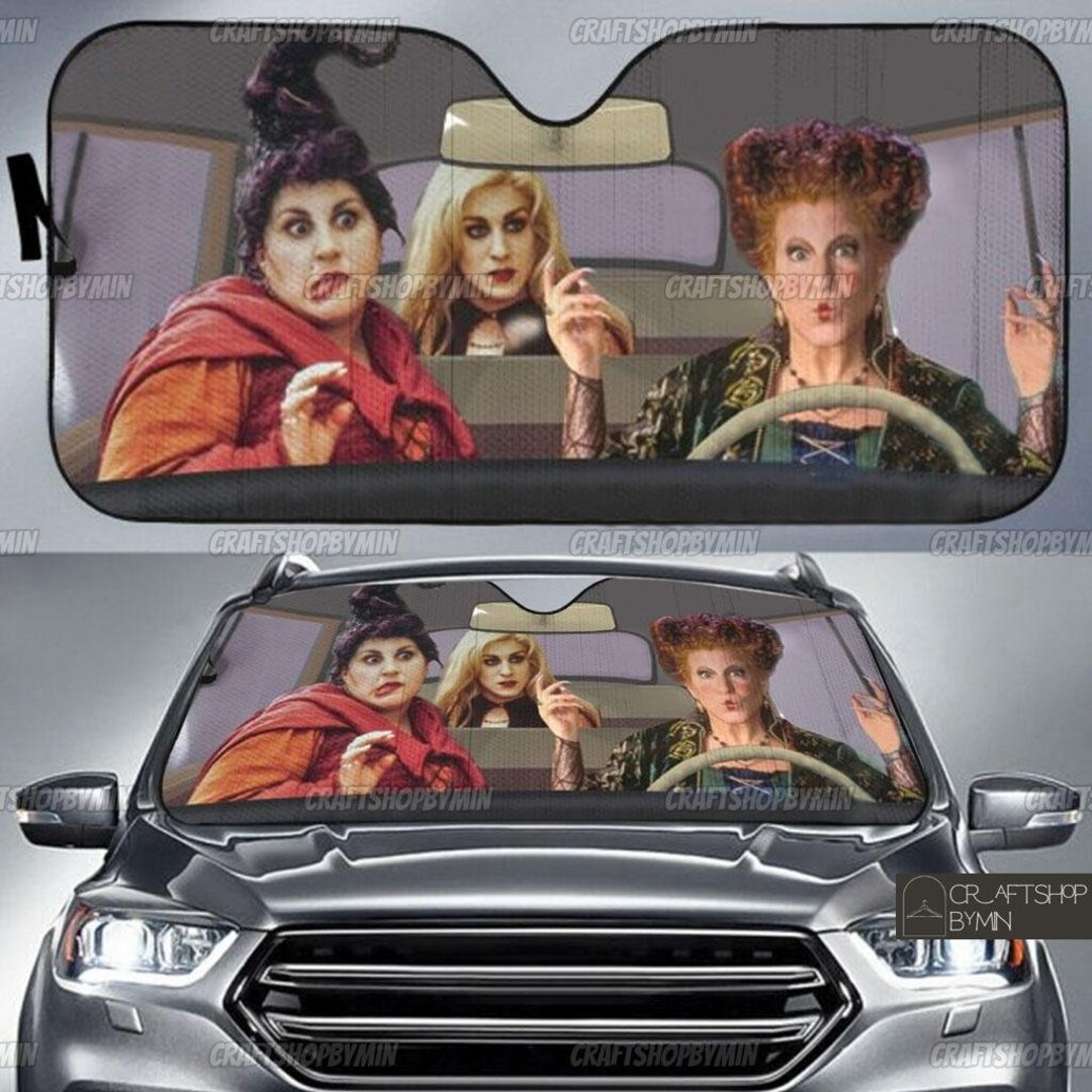 Hocus Pocus Sisters Driving Car Sun Shade, Hocus Pocus Auto Accessories ...