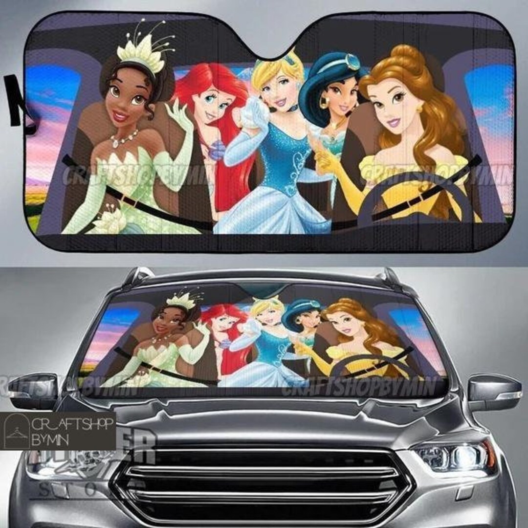 Disney Princess Car Sunshade, Cinderella Ariel Belle Car Sun Shade ...