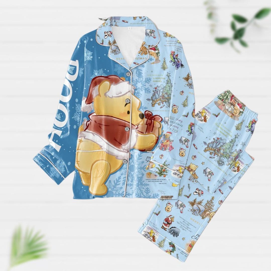 Vintage Christmas Winnie the Pooh Pajamas Set, Pooh Bear Pajamas Family ...