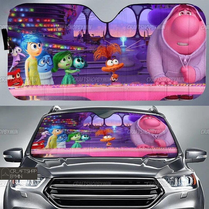 Inside Out 2 Car Sun Shade, Inside Out 2 Characters Sunshade, Envy Joy ...
