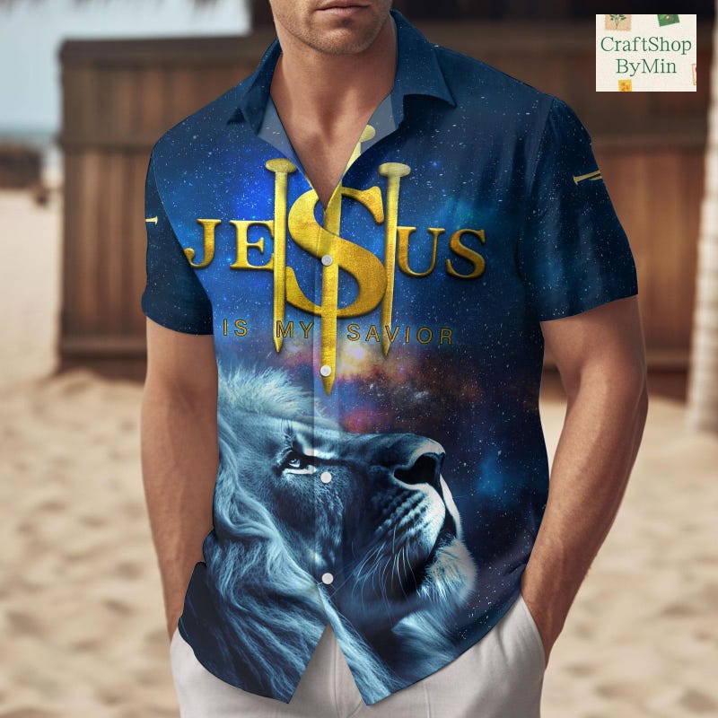 Jesus Button Shirt - Etsy