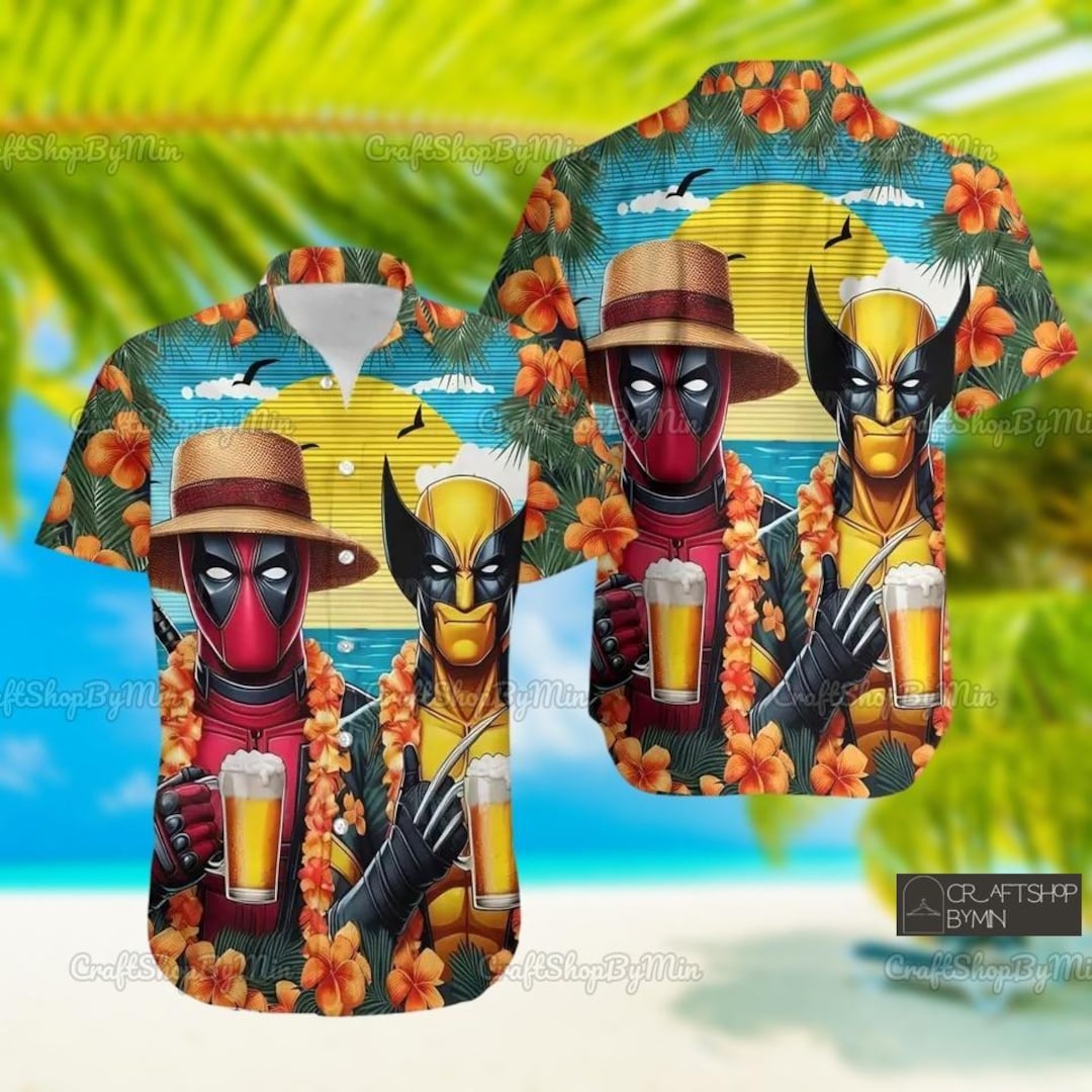 Deadpool Wolverine Hawaiian Shirt, Deadpool Button Shirt, Deadpool ...
