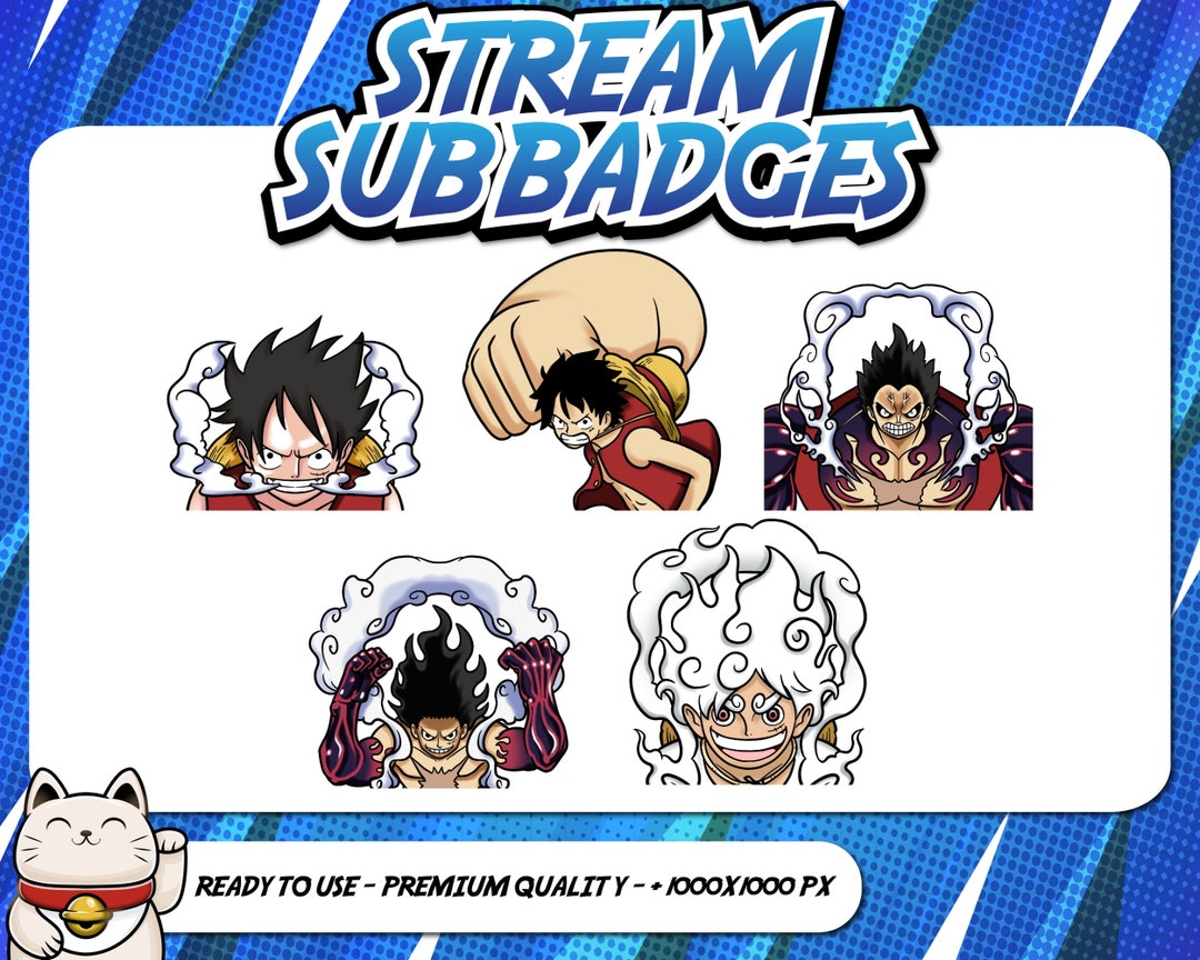 One Piece Sub Badges Luffy Sub Badges Custom Emotes Twitch Sub Badges ...