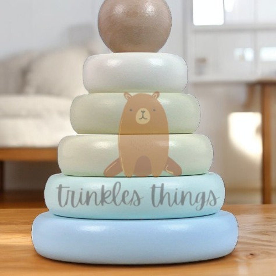 1 Rainbow Stacking Tower, Stacking Blocks, Wooden Toddler Toys, Early ...